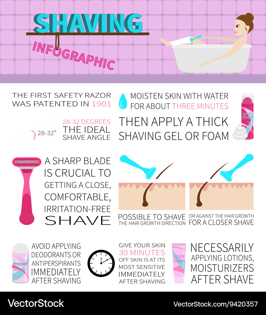 Shaving infographics Information and facts about Royalty Free Vector ...