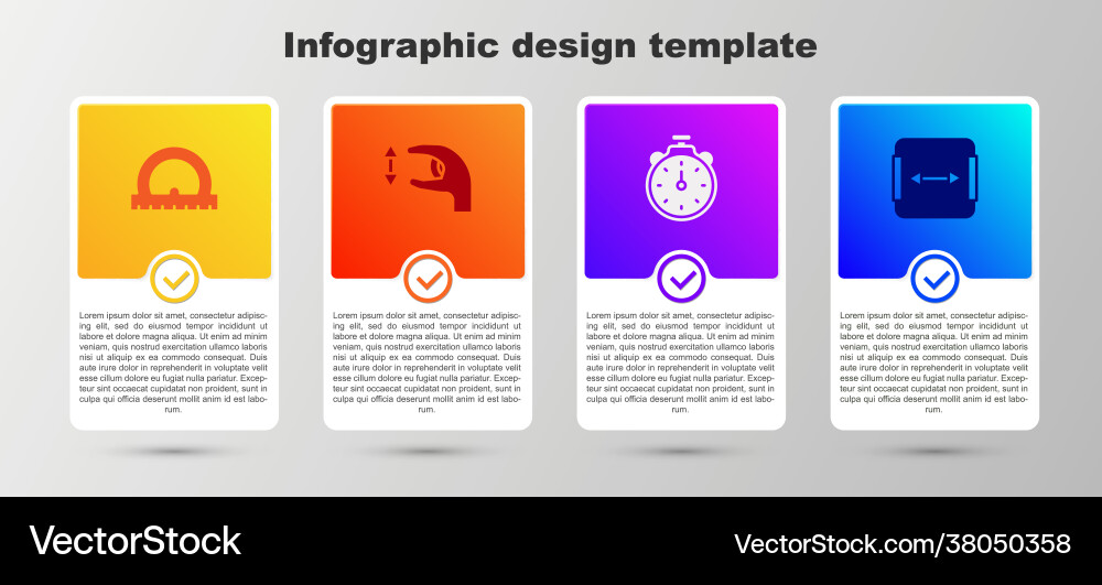 Set protractor approximate measurements Royalty Free Vector