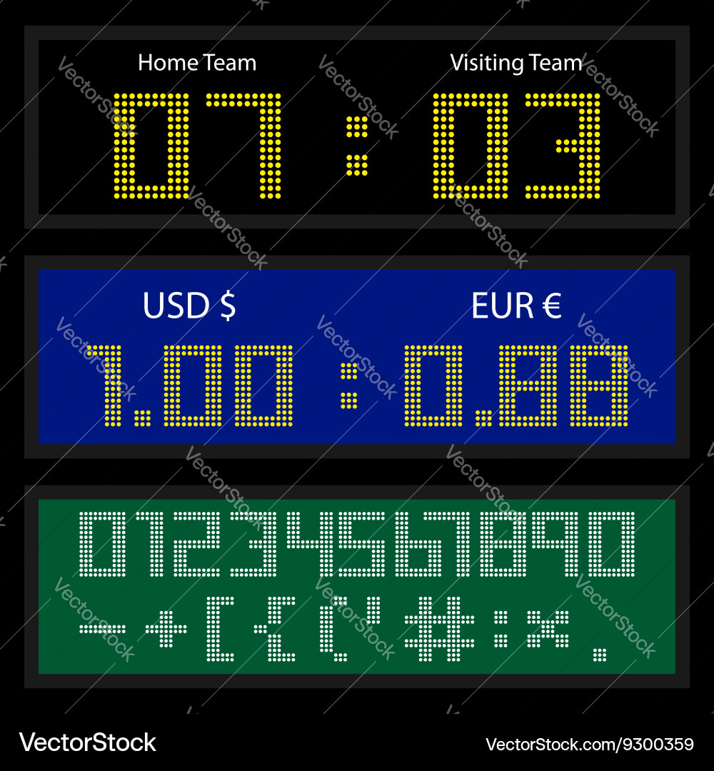 Digital led display board Royalty Free Vector Image