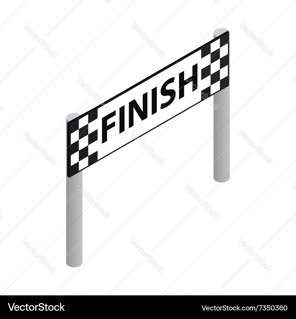Finish line isometric 3d icon Royalty Free Vector Image