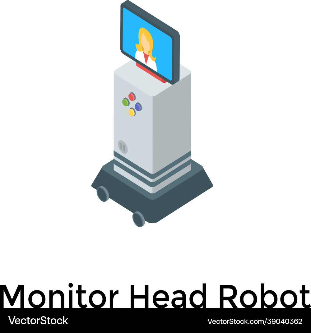 Monitor head robot Royalty Free Vector Image - VectorStock