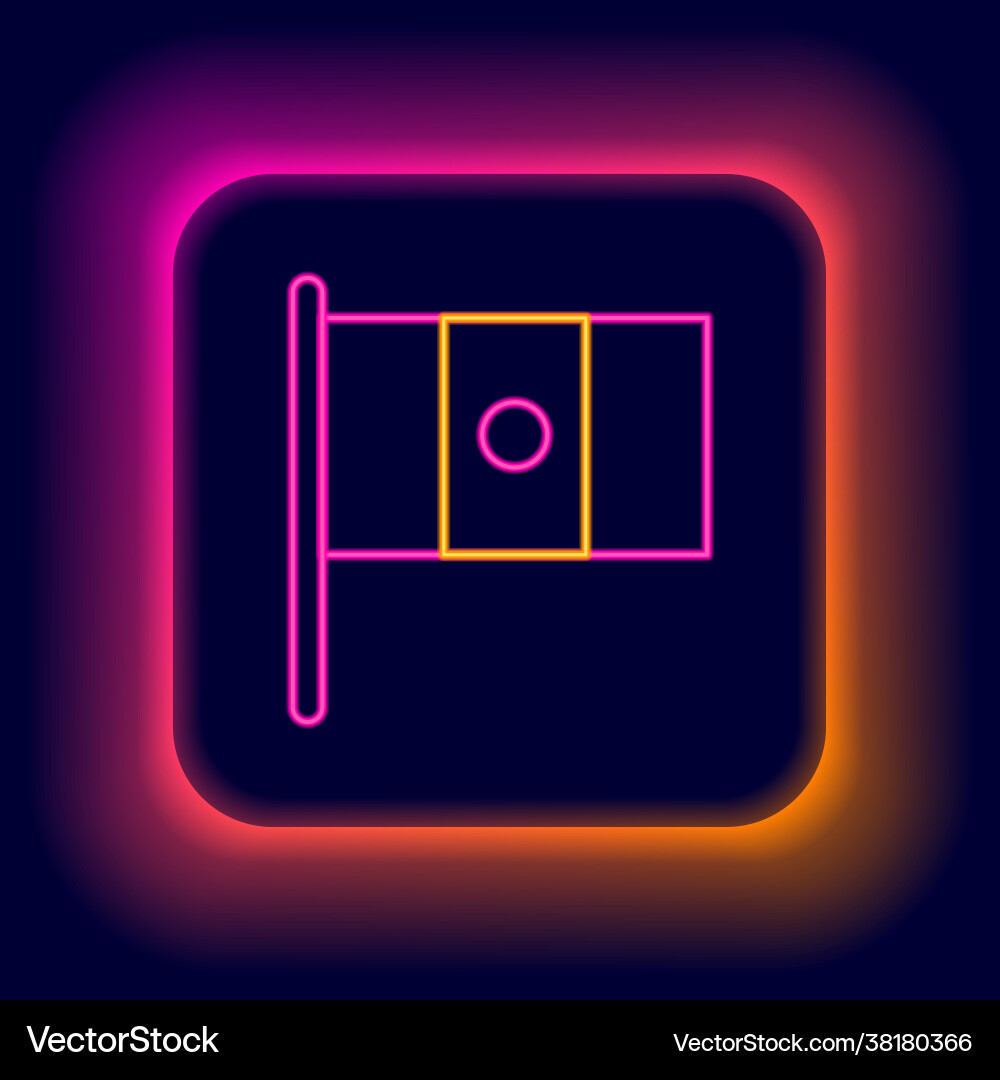 Glowing neon line mexico flag on flagpole icon Vector Image