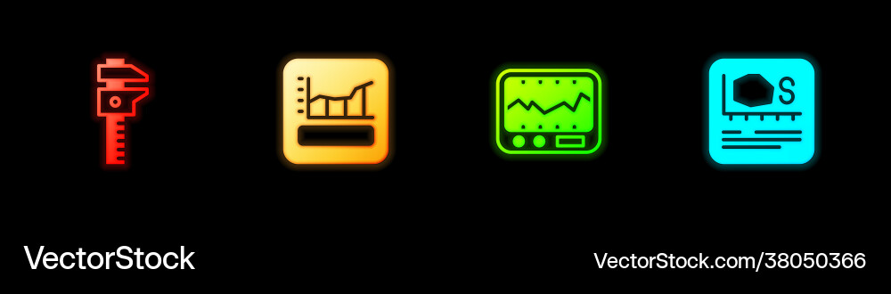 Set calliper or caliper and scale graph schedule Vector Image