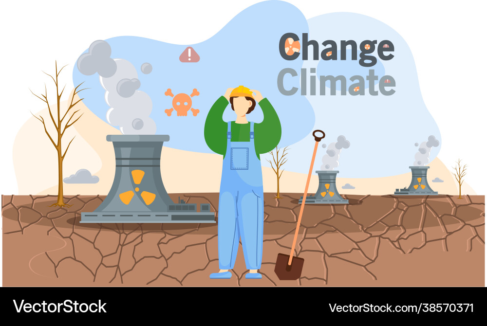 Save planet climate change concept with man Vector Image