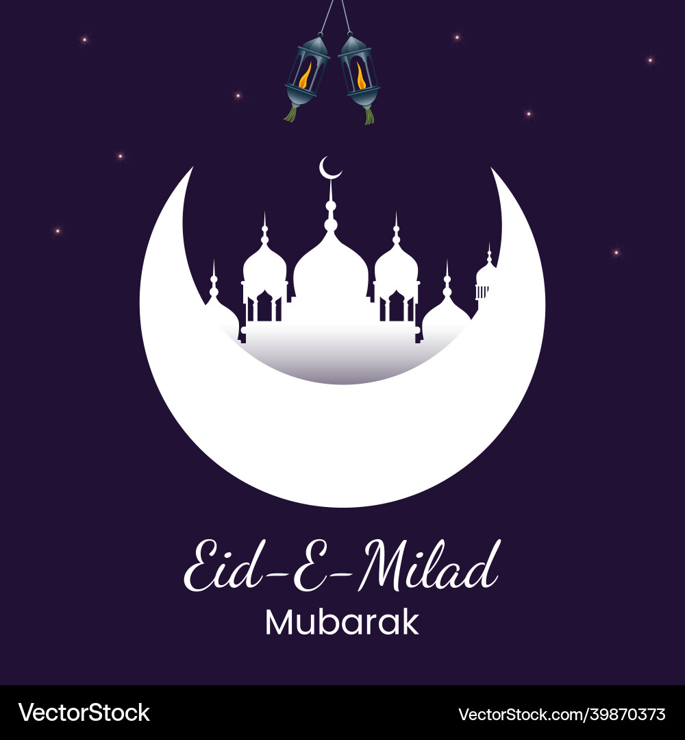 Banner design of eid-e-milad mubarak Royalty Free Vector
