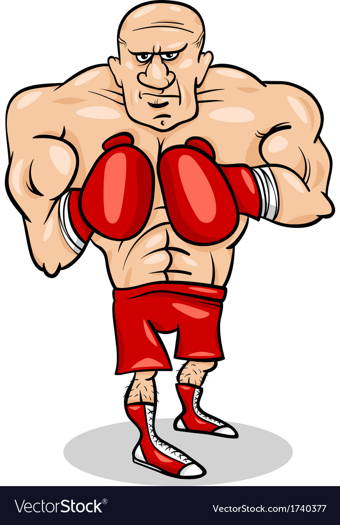 Boxer Sportsman Cartoon Royalty Free Vector Image