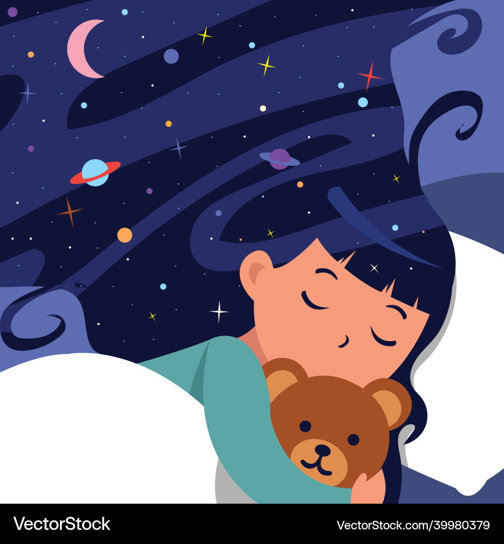 Sleeping kids Royalty Free Vector Image - VectorStock