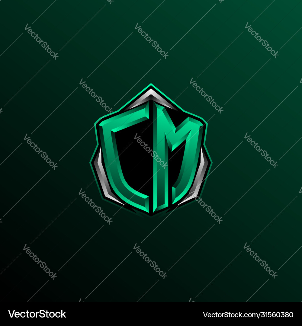 Initial cm logo design cm logo design Royalty Free Vector