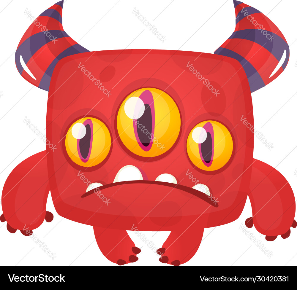 Sad cartoon monster halloween Royalty Free Vector Image