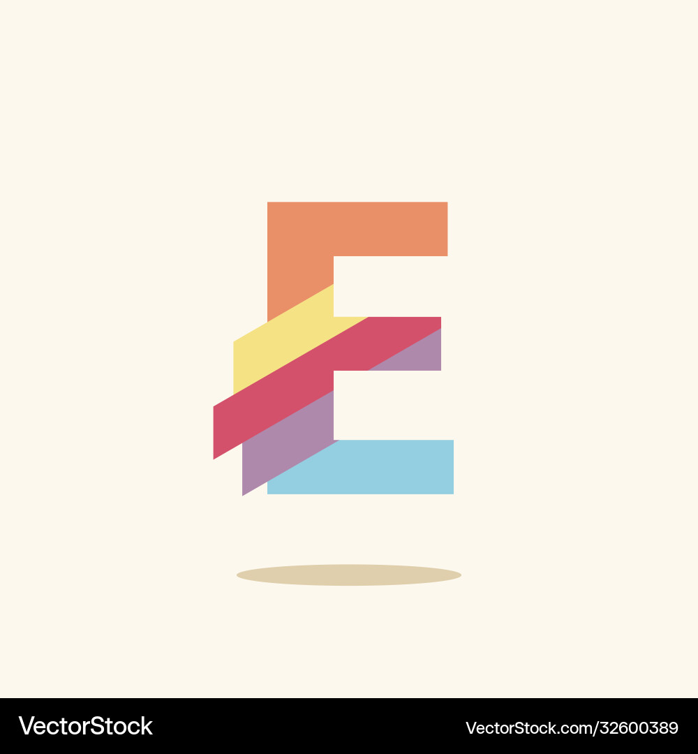 Paper cut letter realistic 3d multi layers Vector Image