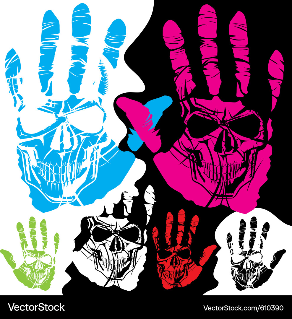 Skull hands design Royalty Free Vector Image - VectorStock