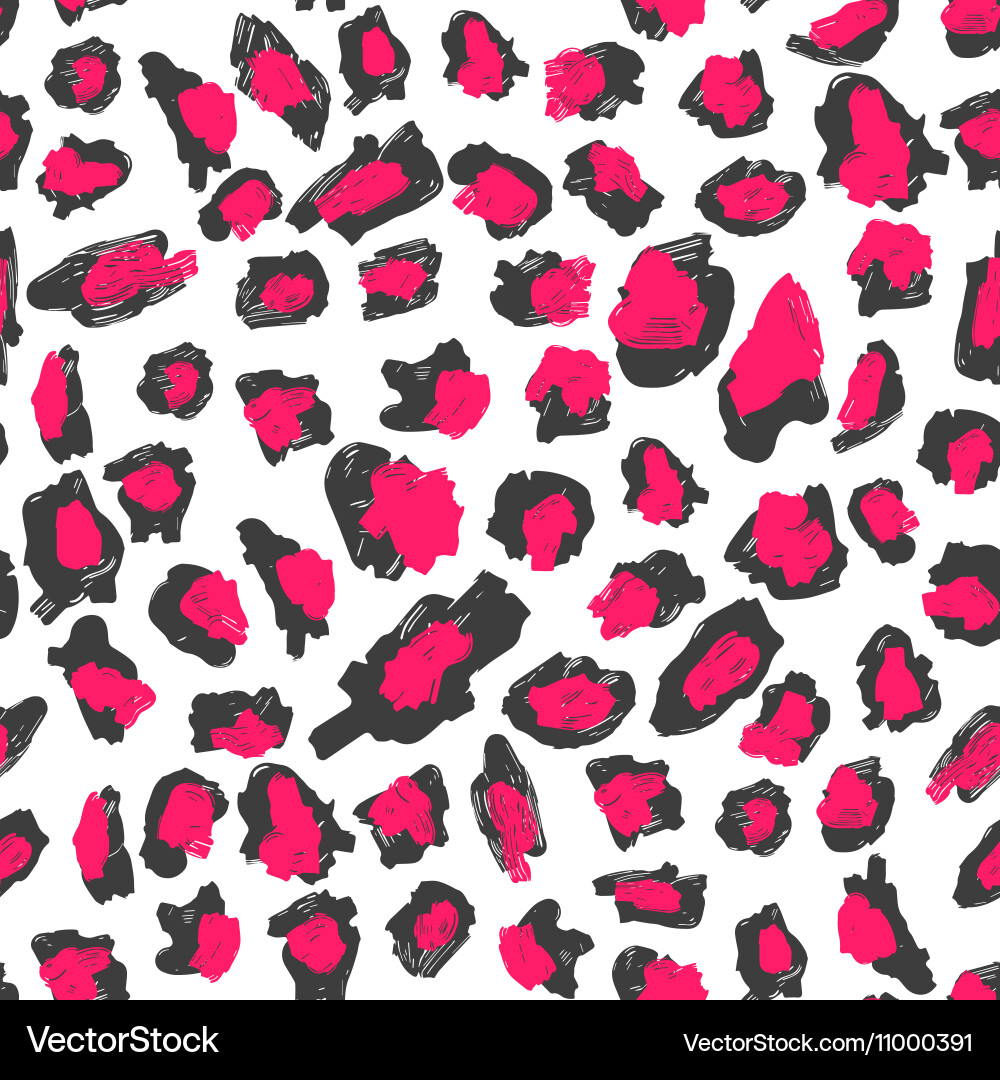 Leopard print pattern red-black spots on a white Vector Image