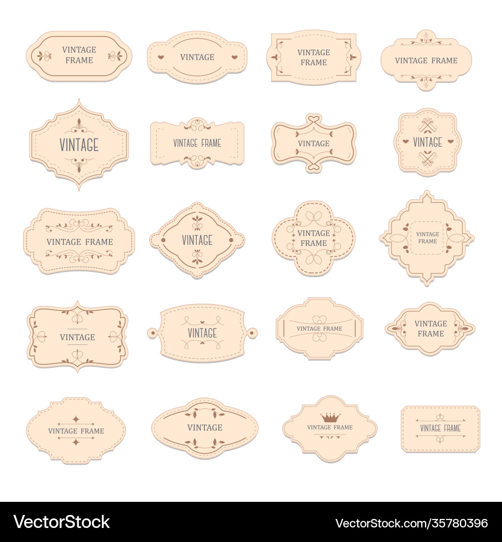 Vintage frames and labels with inscriptions Vector Image