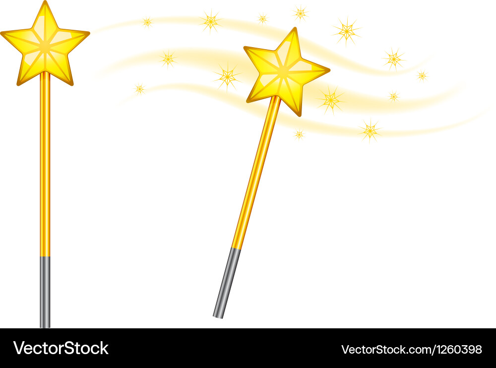 Star magic wand Royalty Free Vector Image - VectorStock