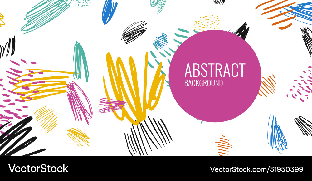 Modern poster different shapes in doodle style Vector Image