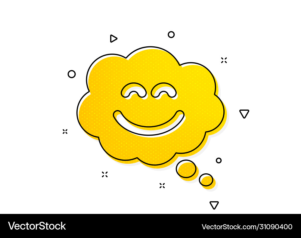 Smile chat icon happy emoticon sign comic speech Vector Image