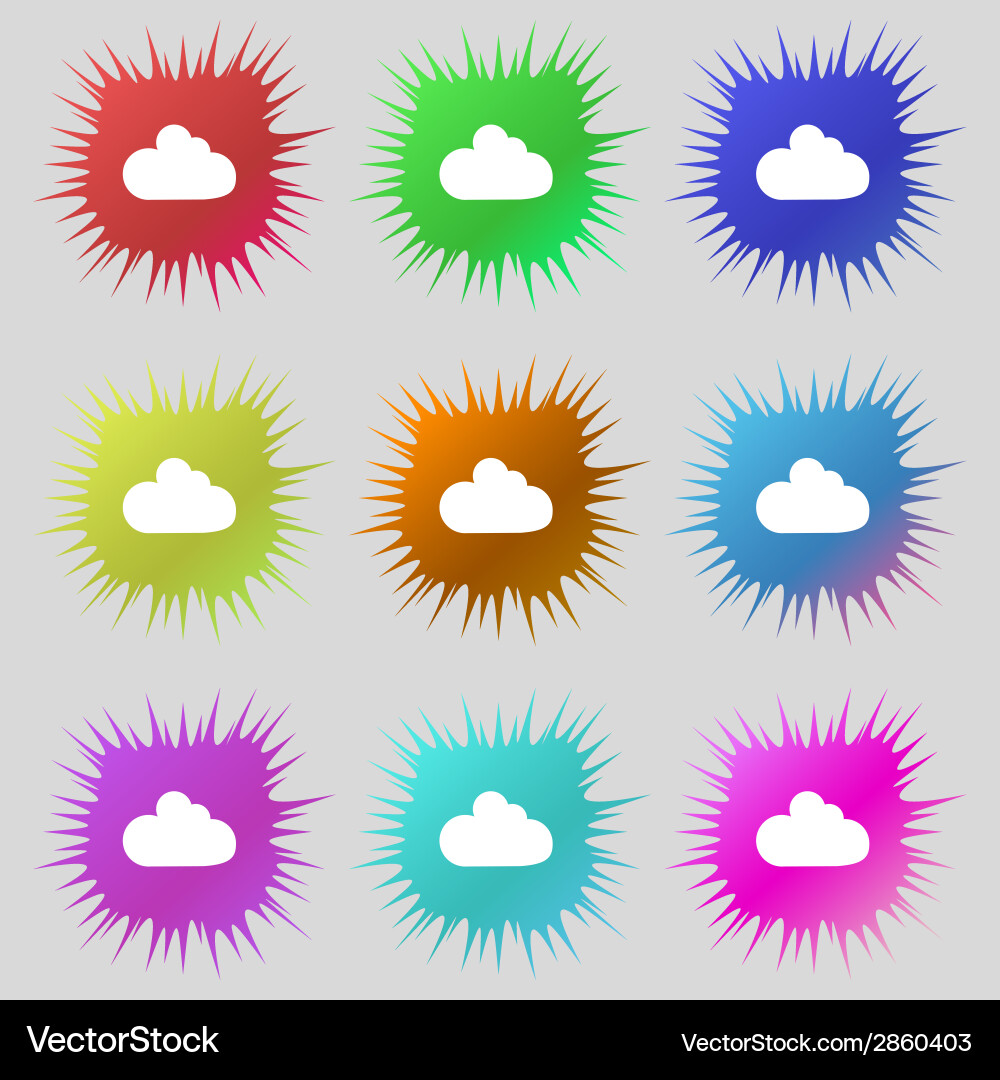 Cloud sign icon data storage symbol set colourful Vector Image