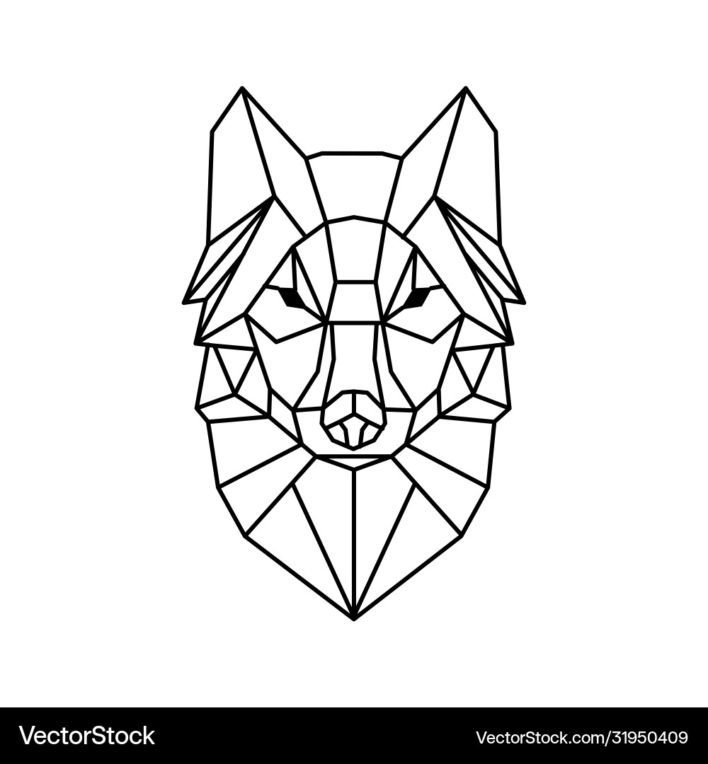 Low poly wolf design Royalty Free Vector Image