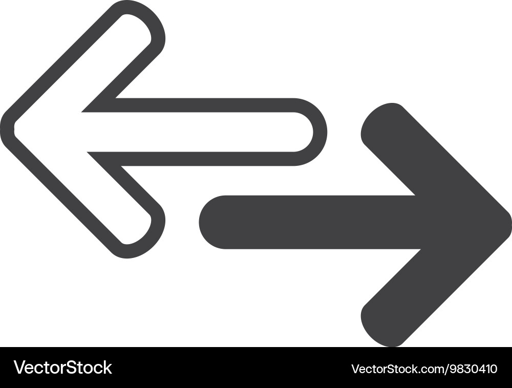 Arrows pointing opposite ways icon Royalty Free Vector Image