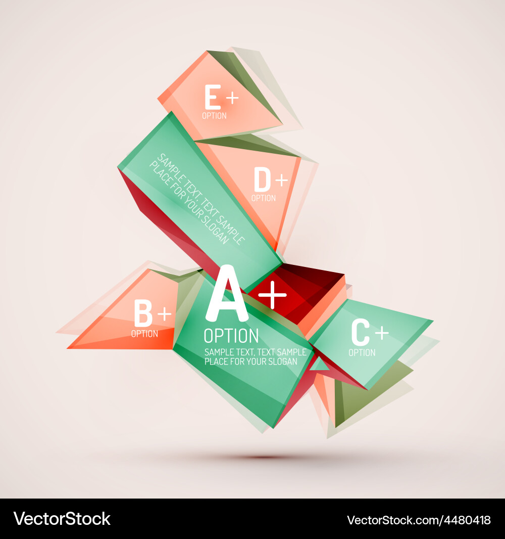 Geometric shapes with sample text abstract Vector Image