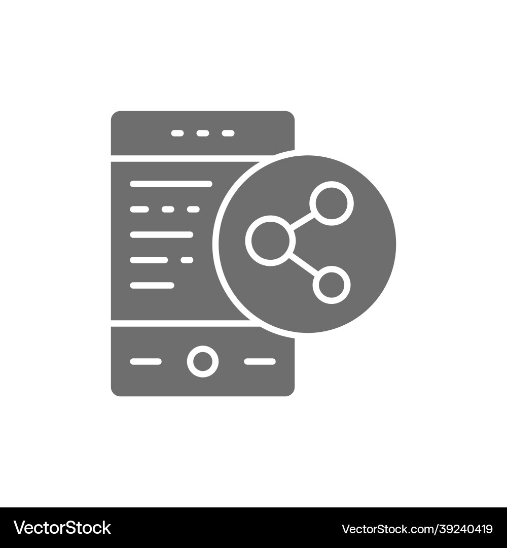 Phone with social media link connection share Vector Image