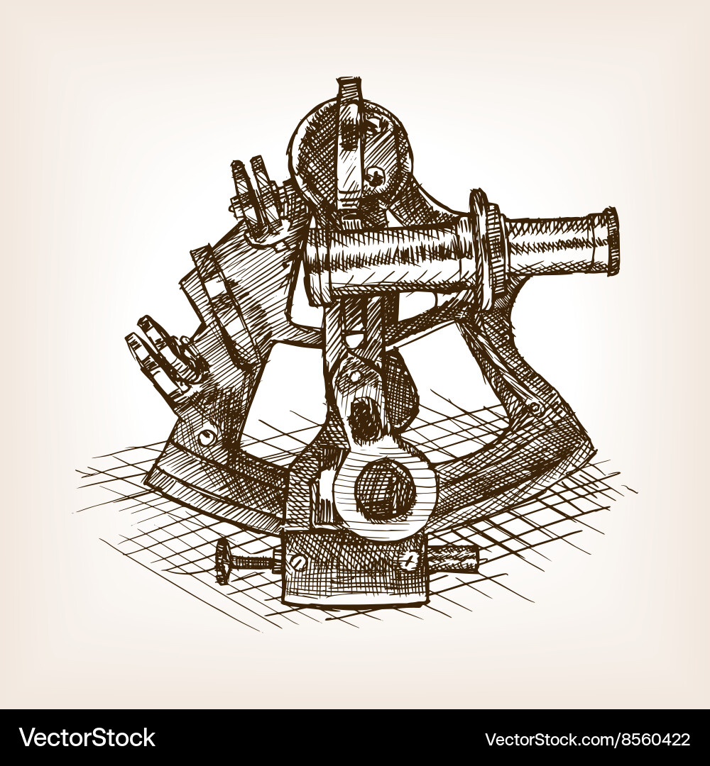 Sextant sketch style Royalty Free Vector Image - VectorStock