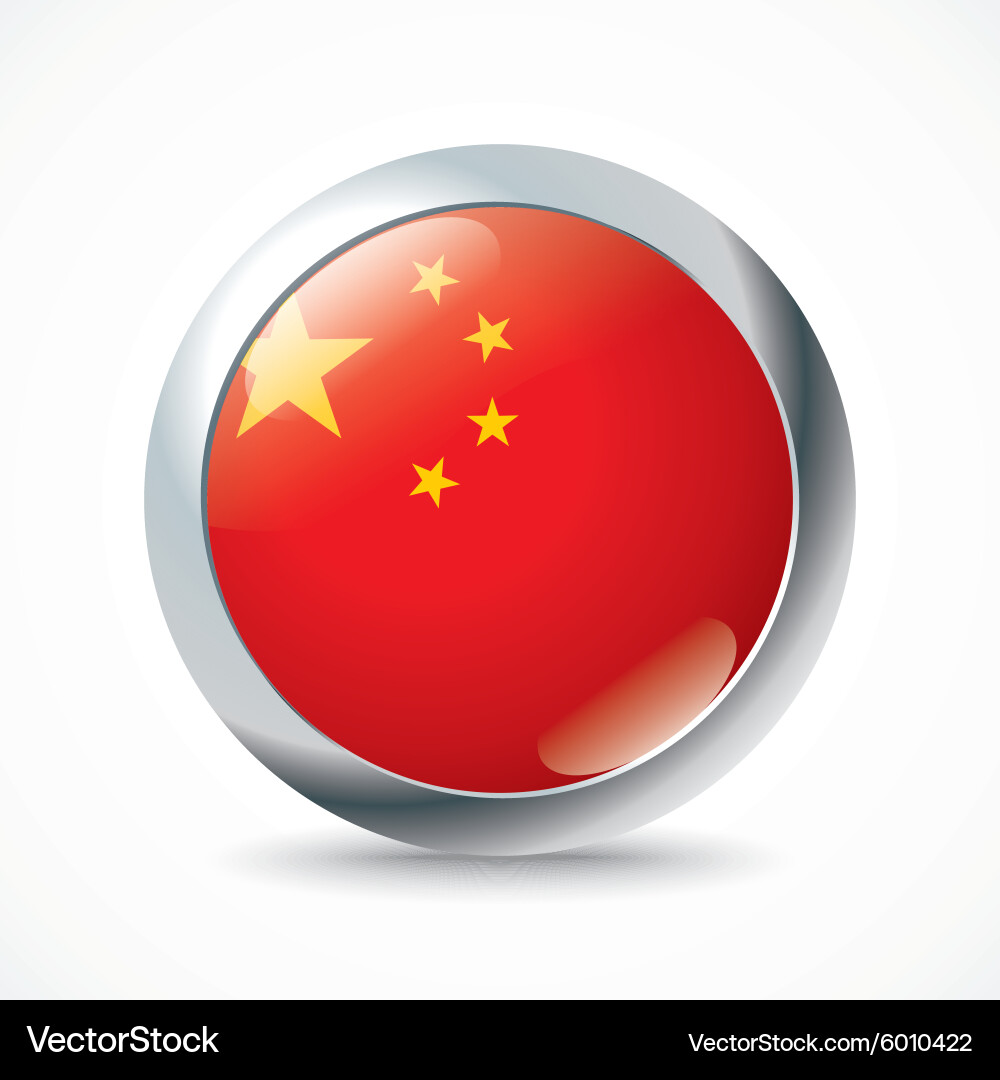 China flag button Royalty Free Vector Image - VectorStock