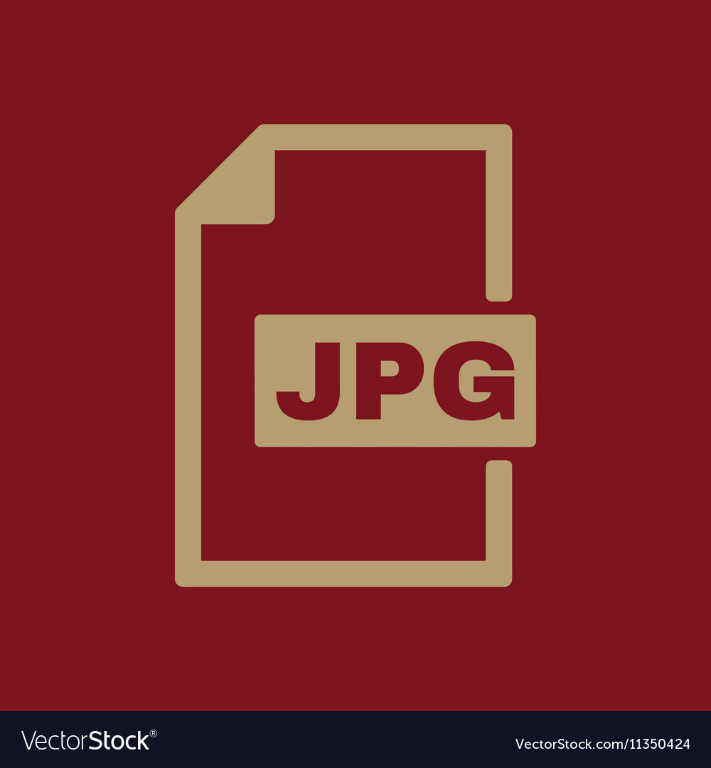 Jpg icon file format symbol flat Royalty Free Vector Image