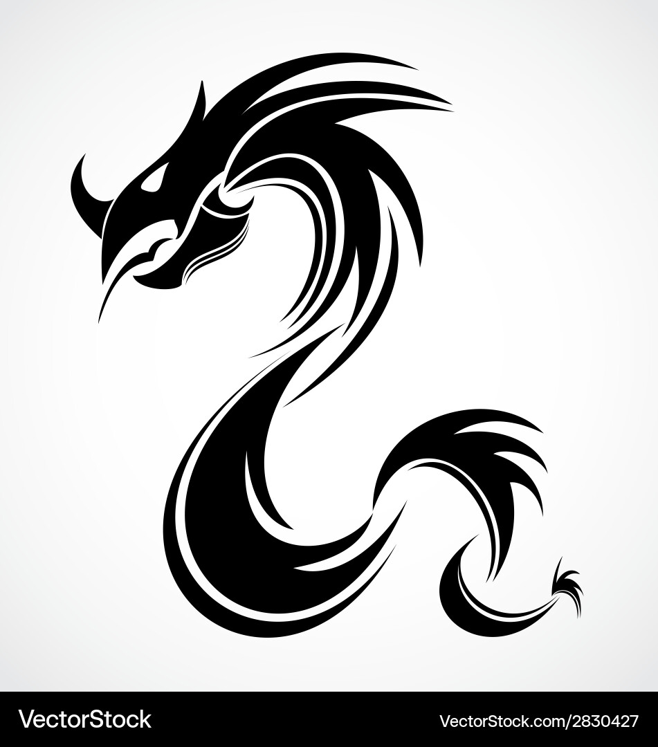 Tribal Dragon Royalty Free Vector Image - VectorStock