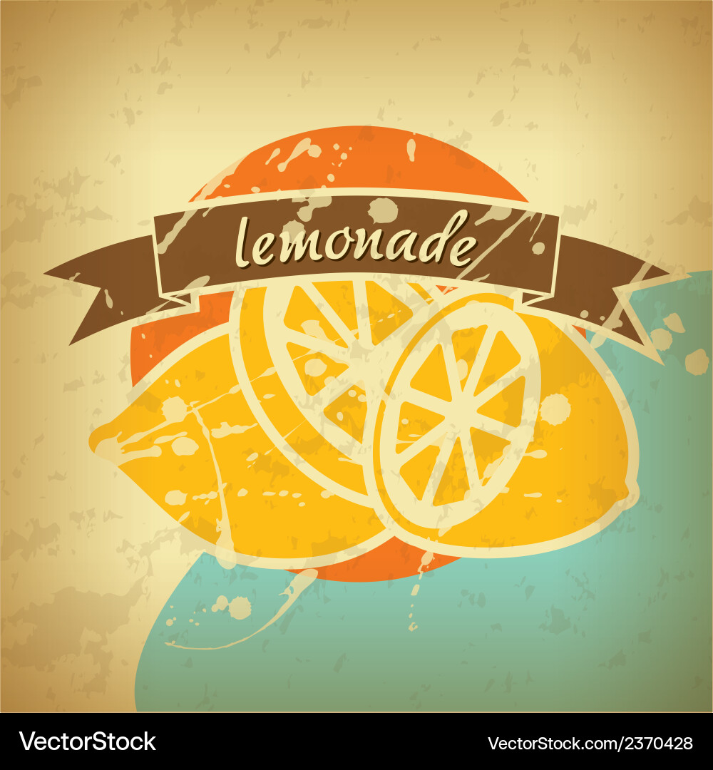 Lemonade retro poster Royalty Free Vector Image