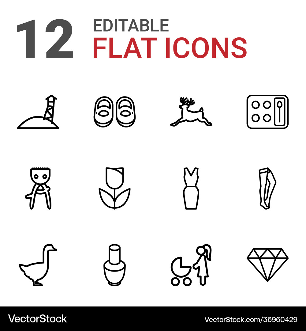 12 beautiful icons Royalty Free Vector Image - VectorStock