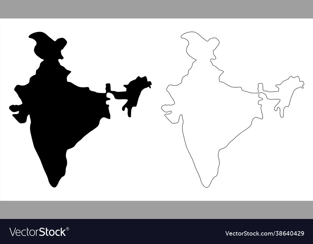Map India Isolated White Background Royalty Free Vector