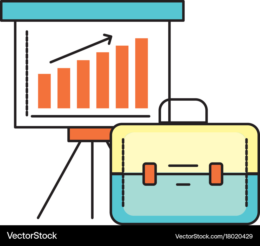 Presentation with statistics bar diagram Vector Image
