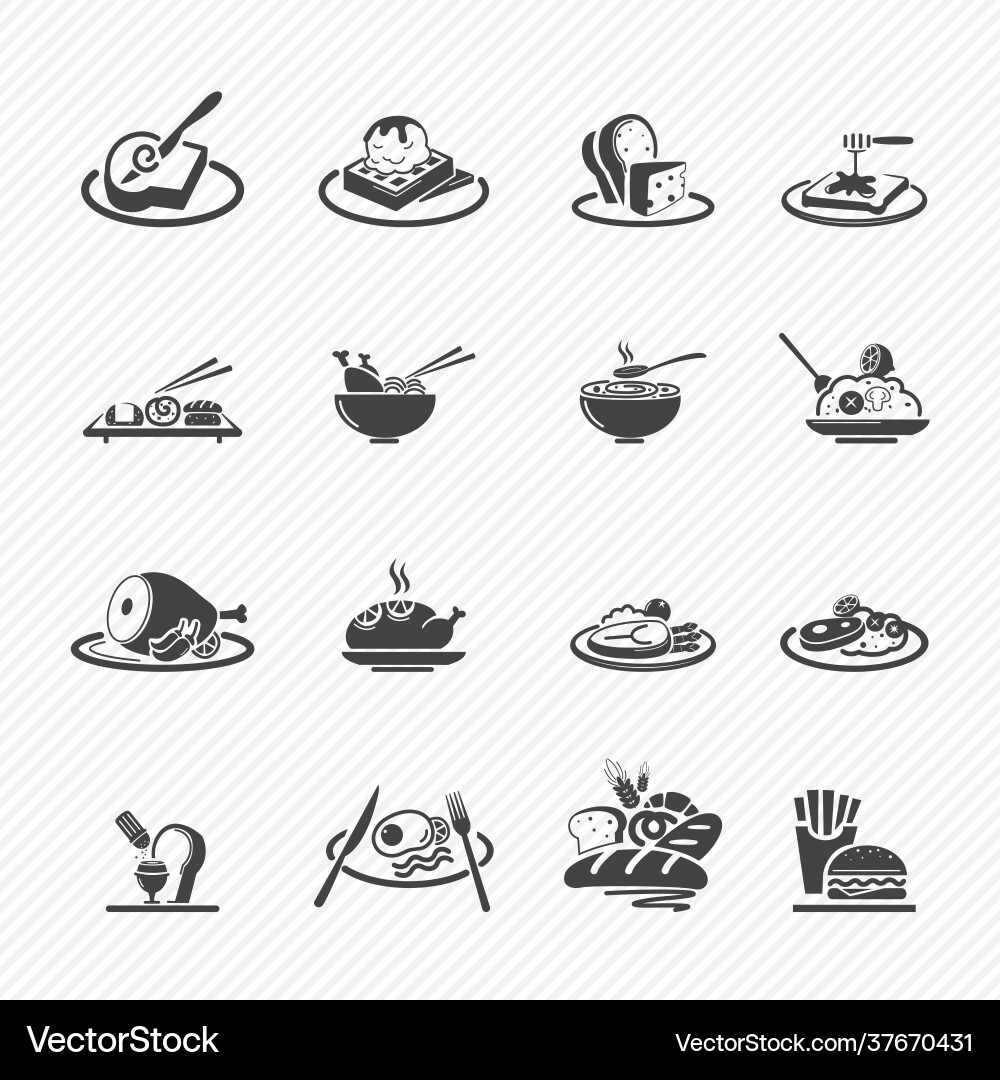 Food icons isolated on background Royalty Free Vector Image