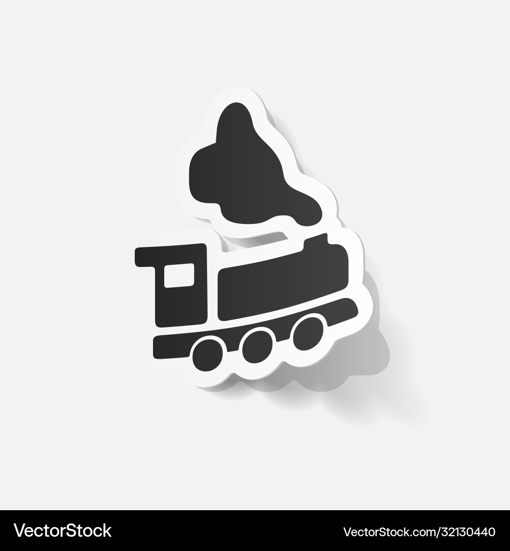 Paper sticker train Royalty Free Vector Image - VectorStock