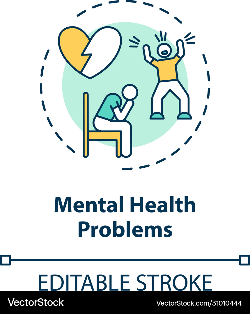 Mental health problems concept icon Royalty Free Vector