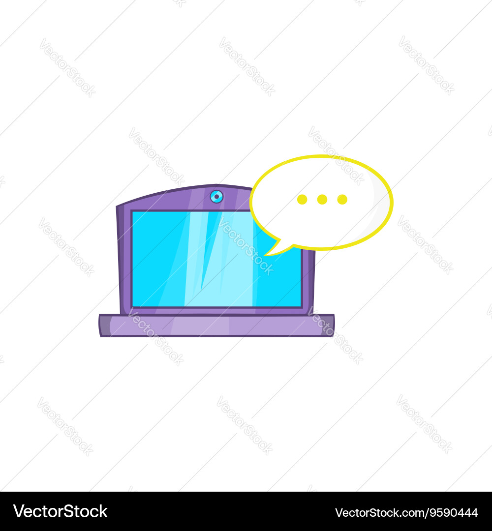 Online computer chat icon cartoon style Royalty Free Vector