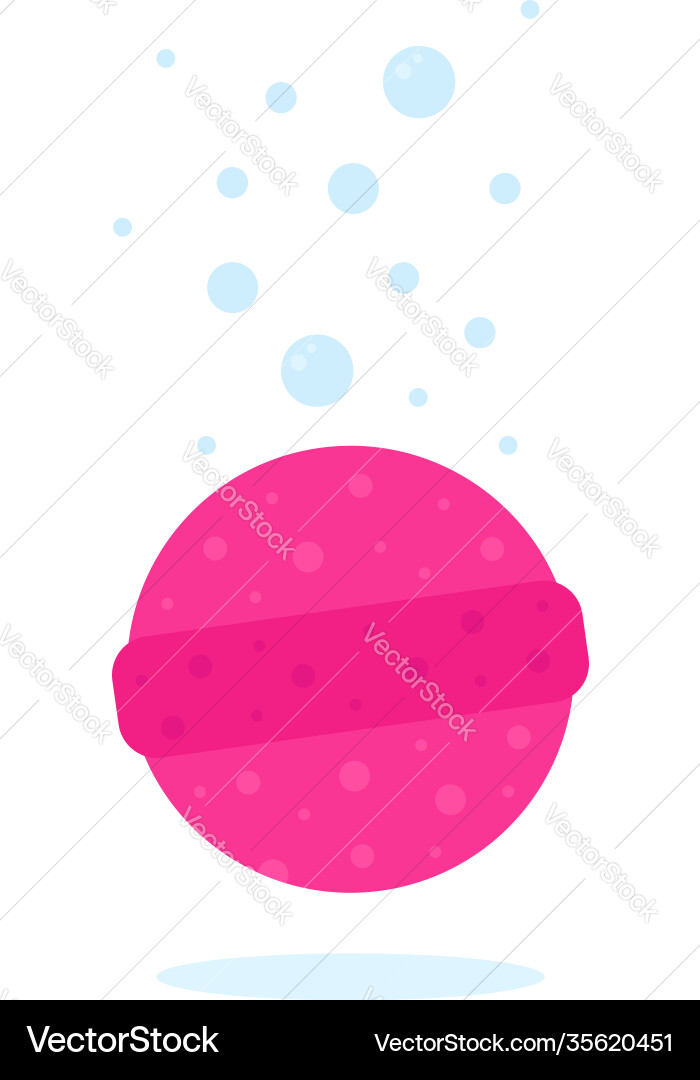 Pink bath bomb with soap bubbles Royalty Free Vector Image