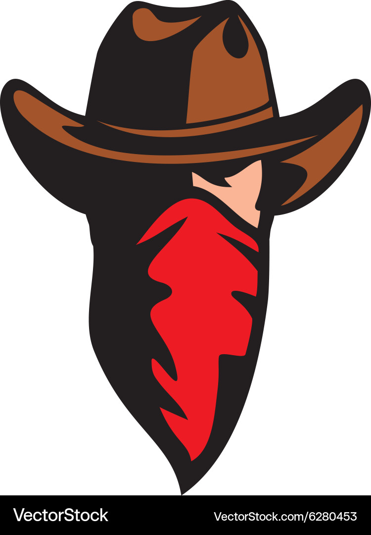 Cowboy head Royalty Free Vector Image - VectorStock