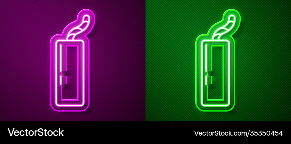 Glowing neon line detonate dynamite bomb stick Vector Image