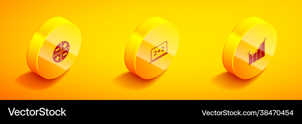 Set isometric xyz coordinate system chalkboard Vector Image