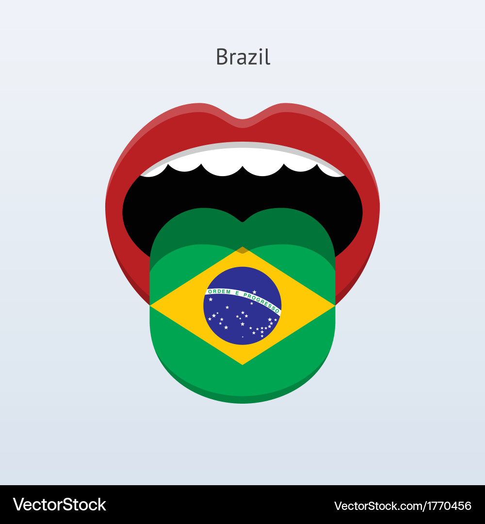 Brazil language Abstract human tongue Royalty Free Vector