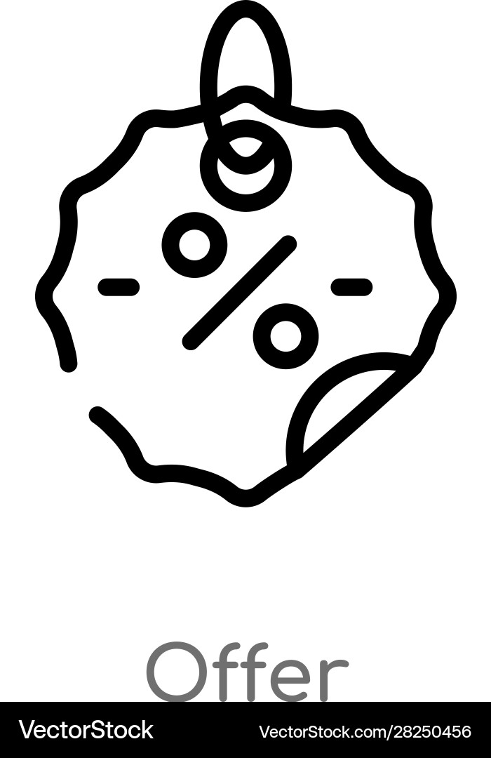 Outline offer icon isolated black simple line Vector Image