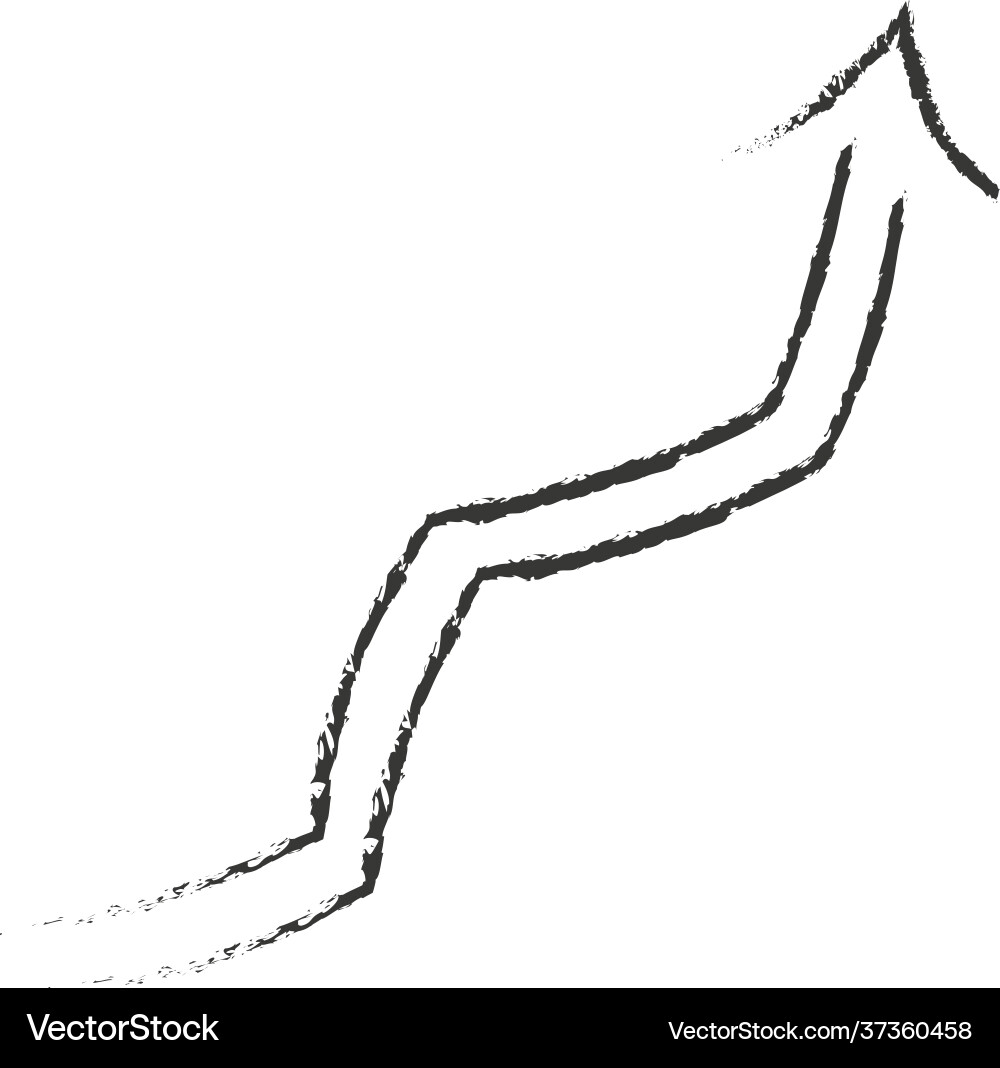 Creative minimal grunge style arrow on white Vector Image