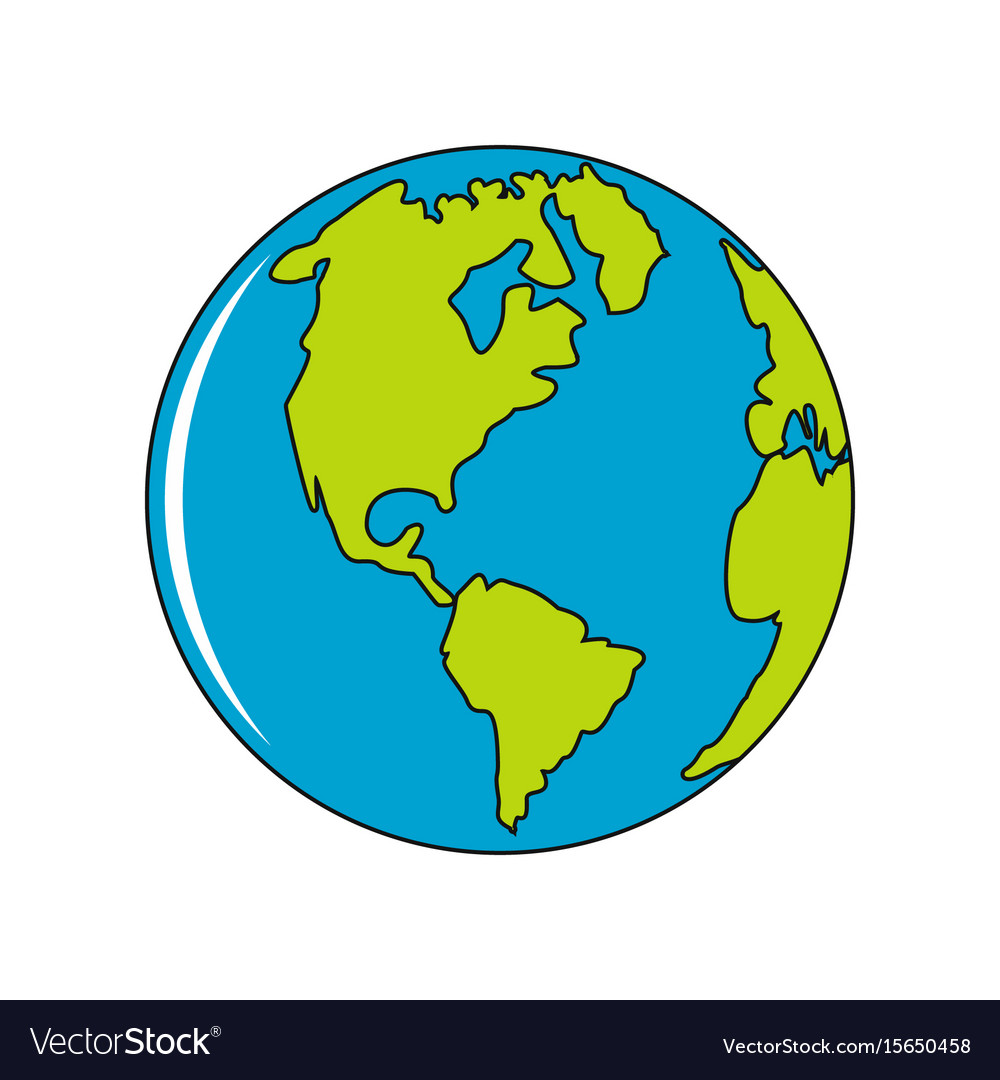 Planet earth icon in cartoon style Royalty Free Vector Image