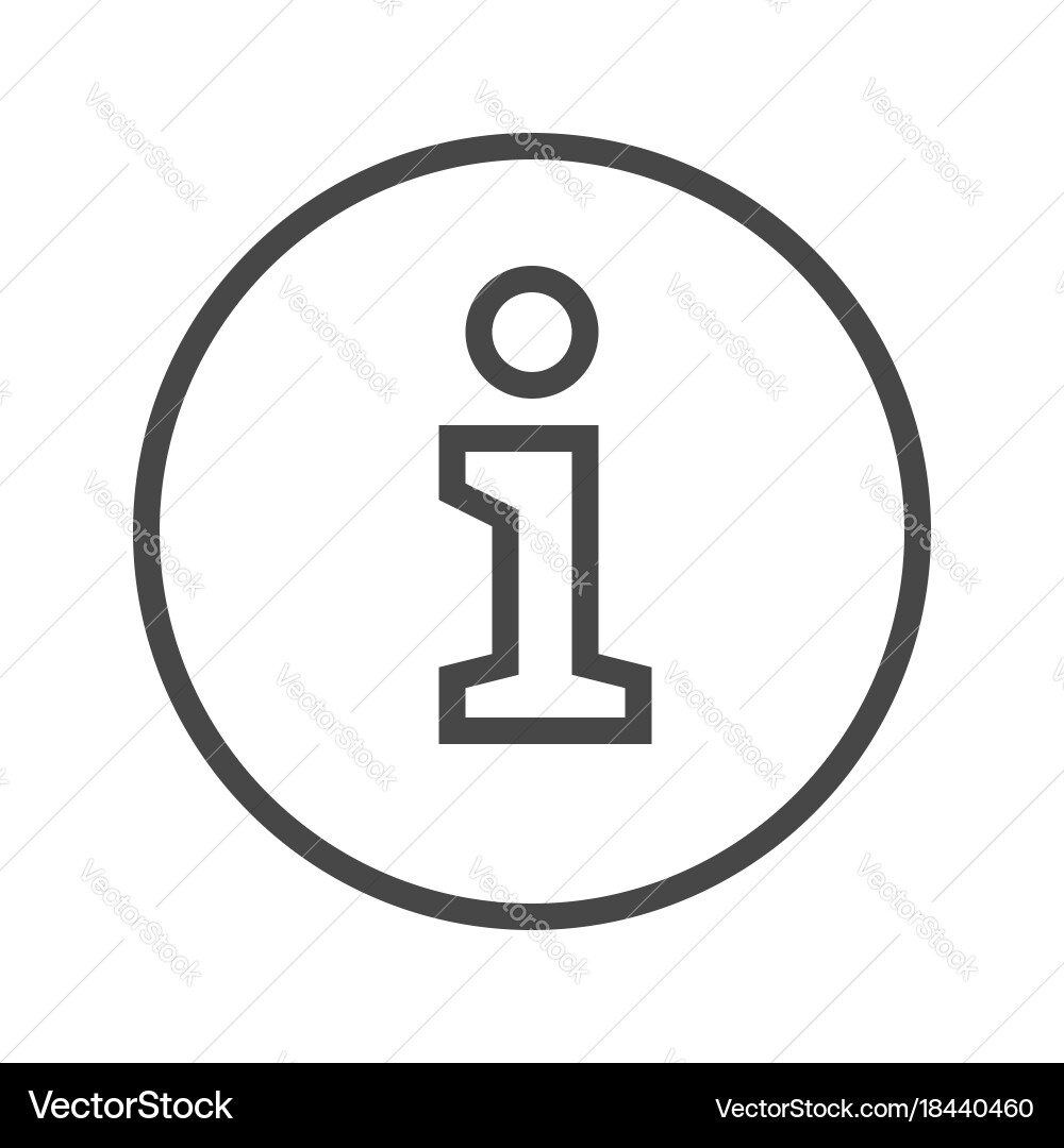 Information sign thin line icon Royalty Free Vector Image