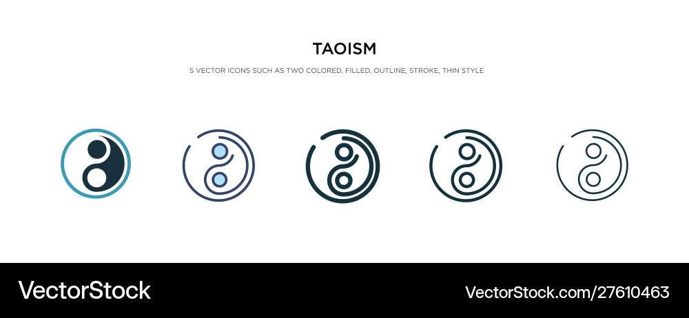 Taoism icon in different style two colored Vector Image