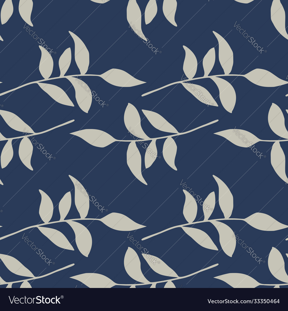 Contrast seamless botanic pattern with leaves Vector Image