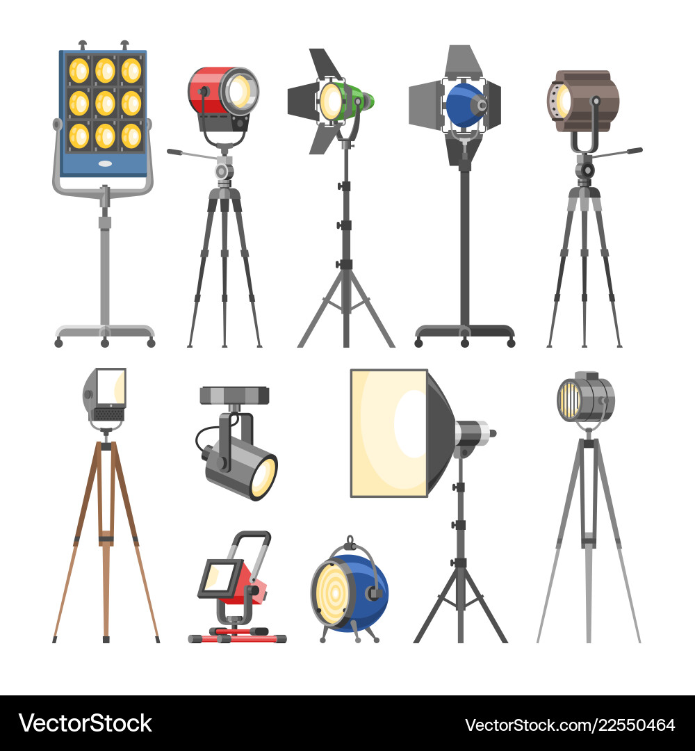 Spotlight light show studio with spot lamps Vector Image