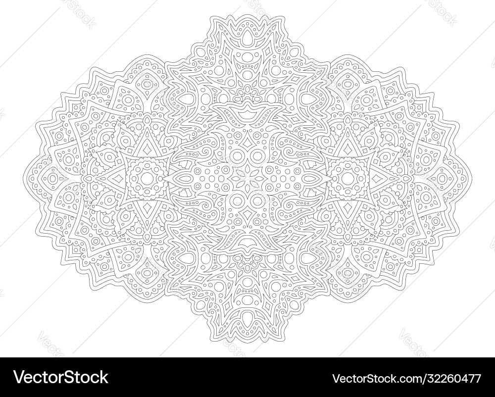 Coloring book art with linear eastern pattern Vector Image